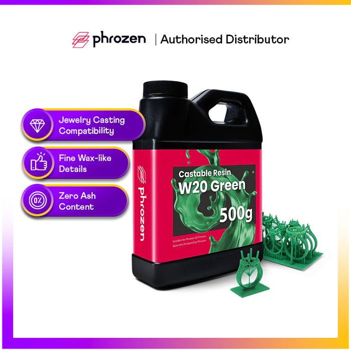 Phrozen Castable Resin for 3D Printing, W20 Green 500g | Makersuite